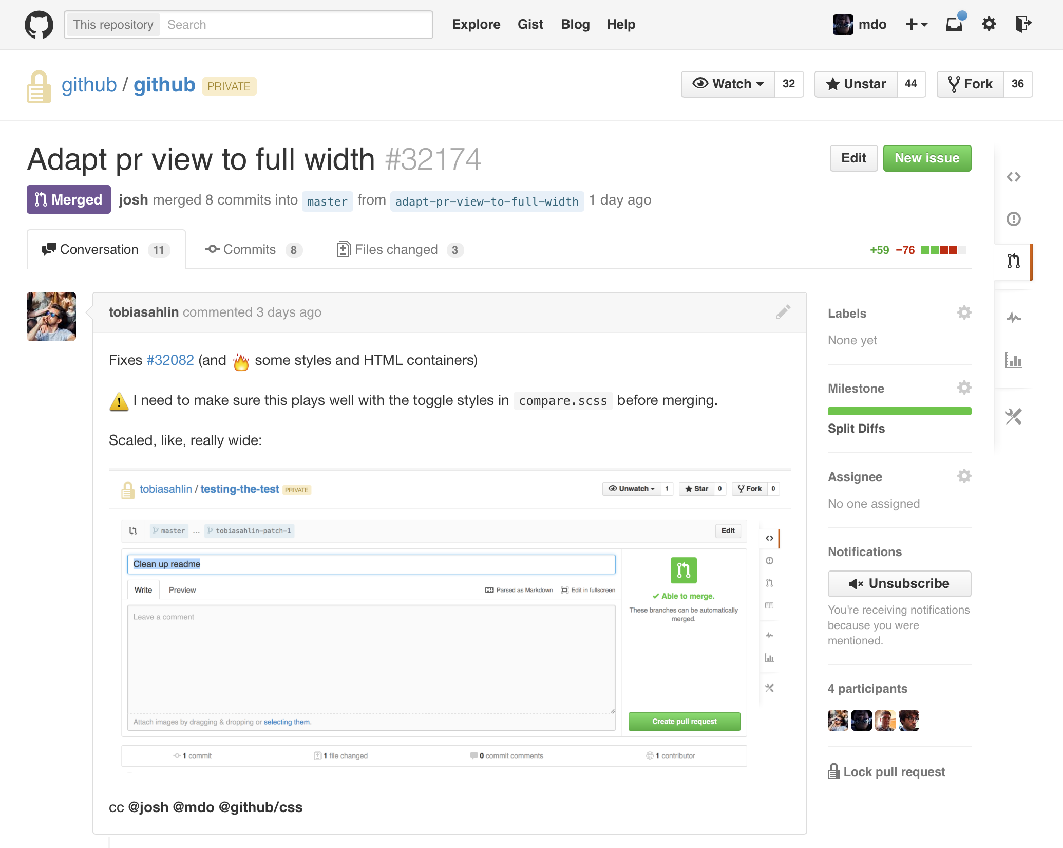 Shipping GitHub s Split Diffs mdo